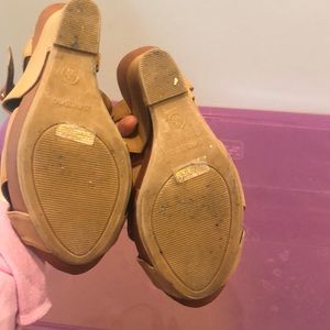 BAMBOO | Shoes | Tan Wedge Heel Sandals | Poshmark